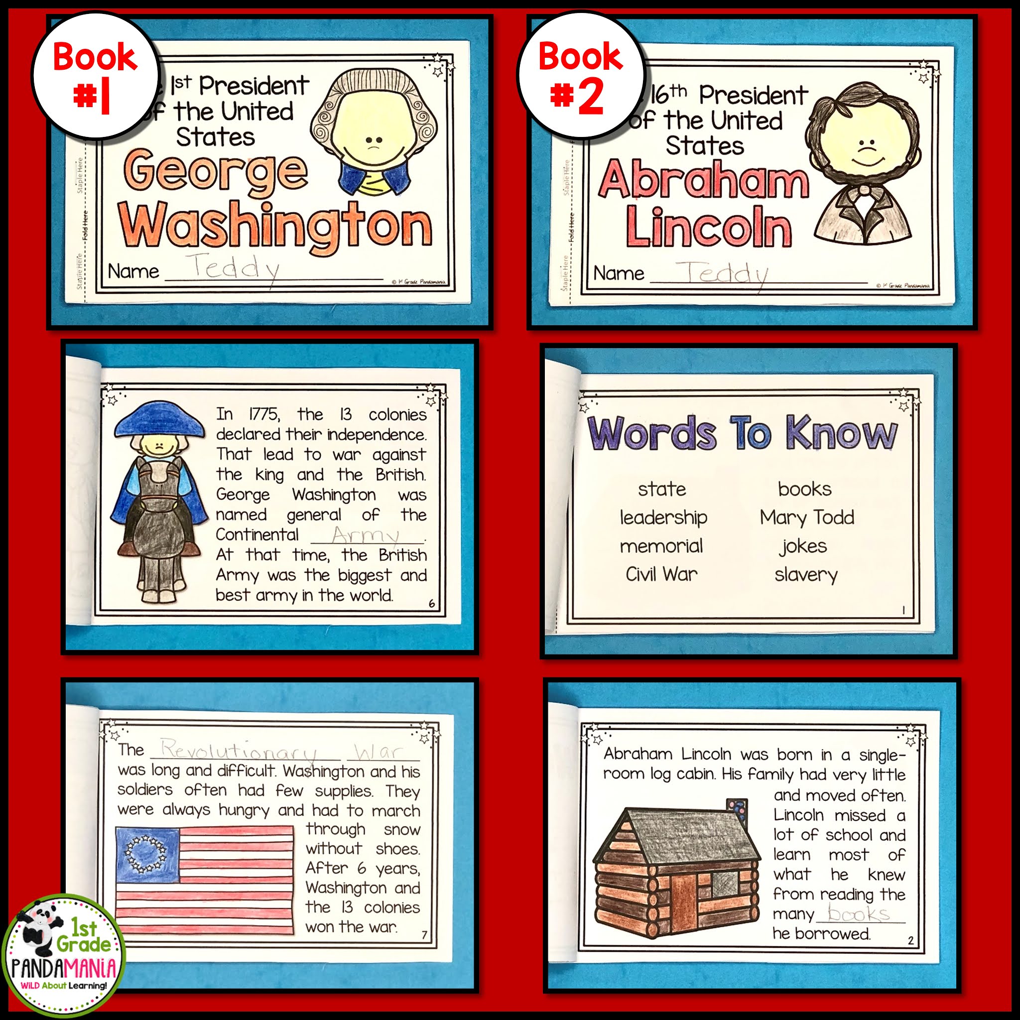 FREEBIE Sample of My Presidents' Day Pack! - 1st Grade Pandamania