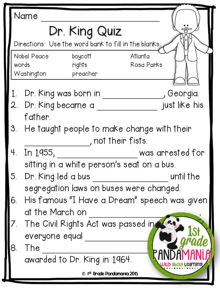 Learning About Dr. King - 1st Grade Pandamania