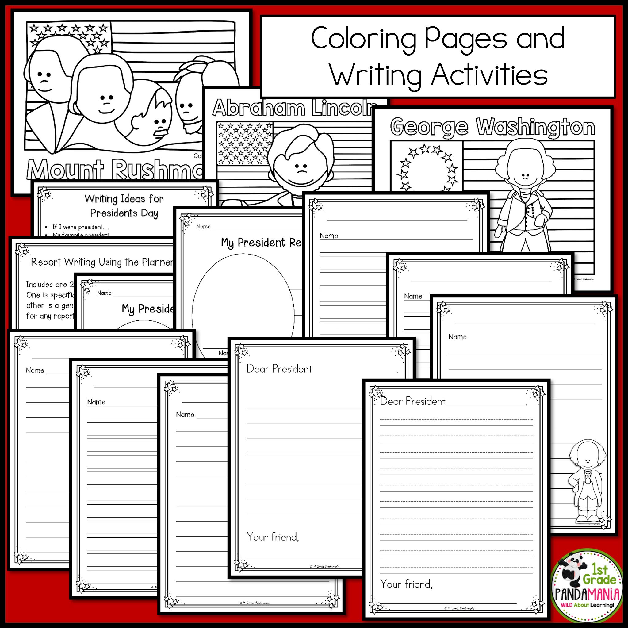 FREEBIE Sample of My Presidents' Day Pack! - 1st Grade Pandamania