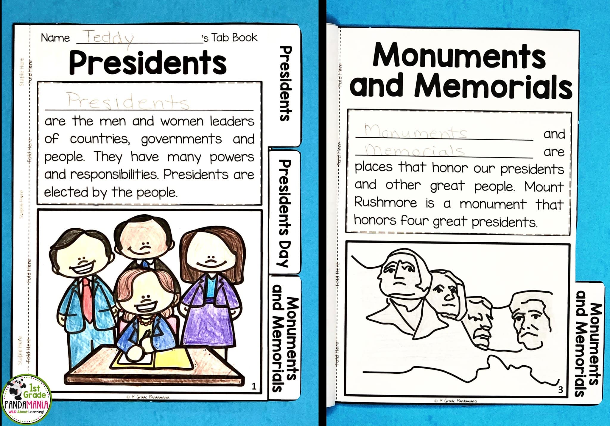 FREEBIE Sample of My Presidents' Day Pack! - 1st Grade Pandamania