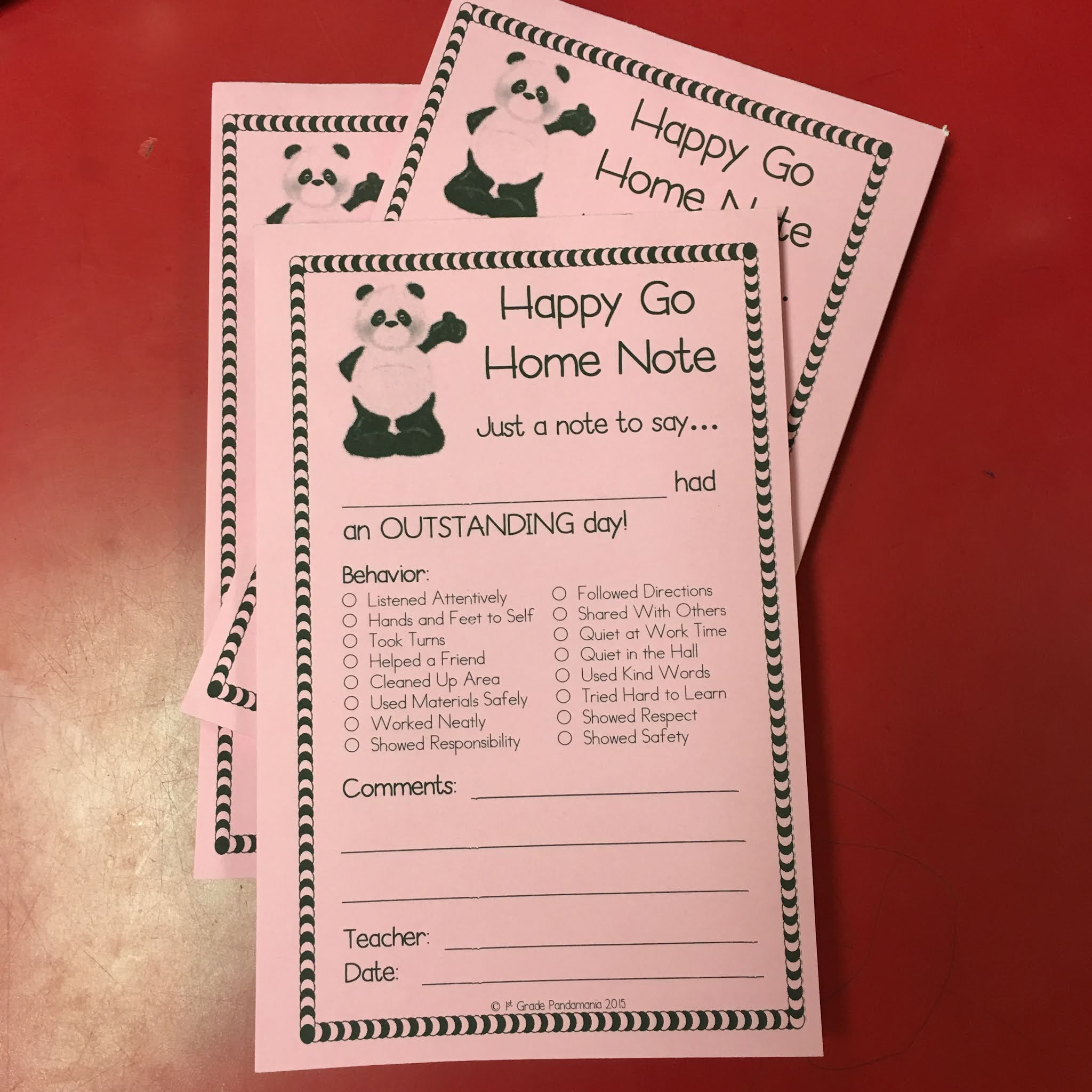 Send Home Positive Happy Go Home Notes! - 1st Grade Pandamania