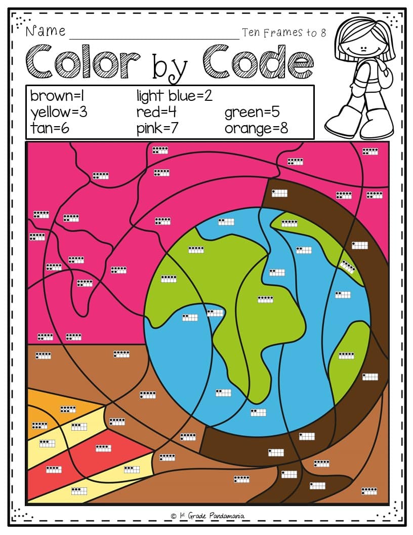 Color by Code Through the Year - 1st Grade Pandamania