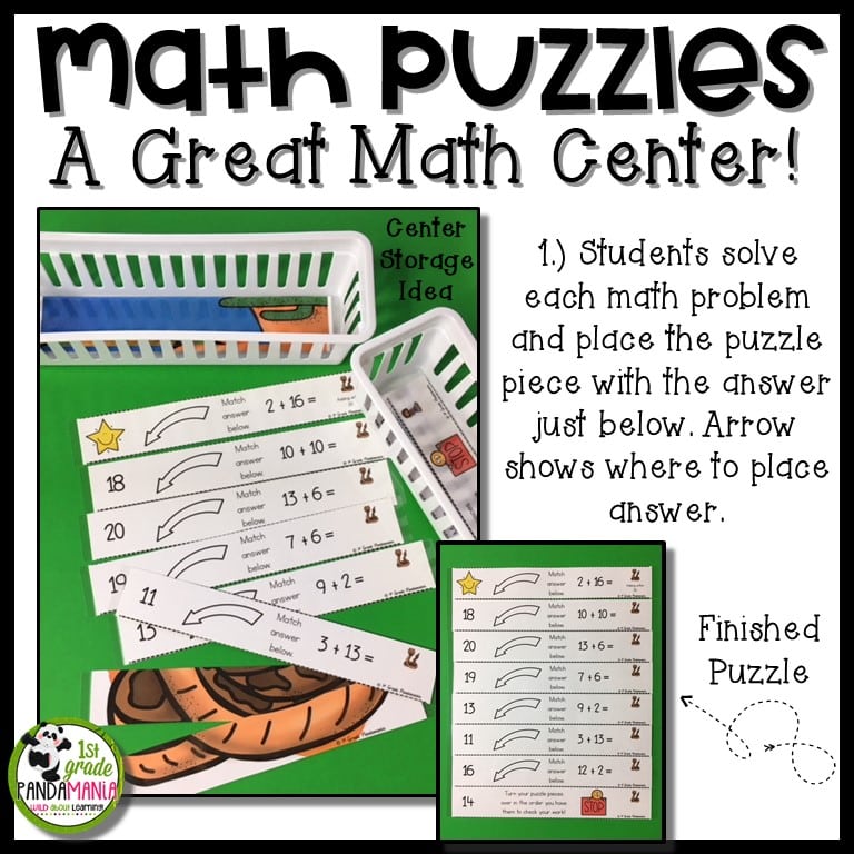 Math Picture Puzzles ~ FREEBIE Included! - 1st Grade Pandamania