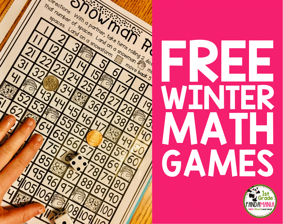 Winter Math Game FREEBIE - 1st Grade Pandamania