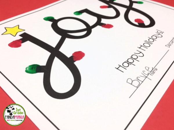 FREE Holiday Fingerprint Activity As A Memorable Gift | 1st Grade ...