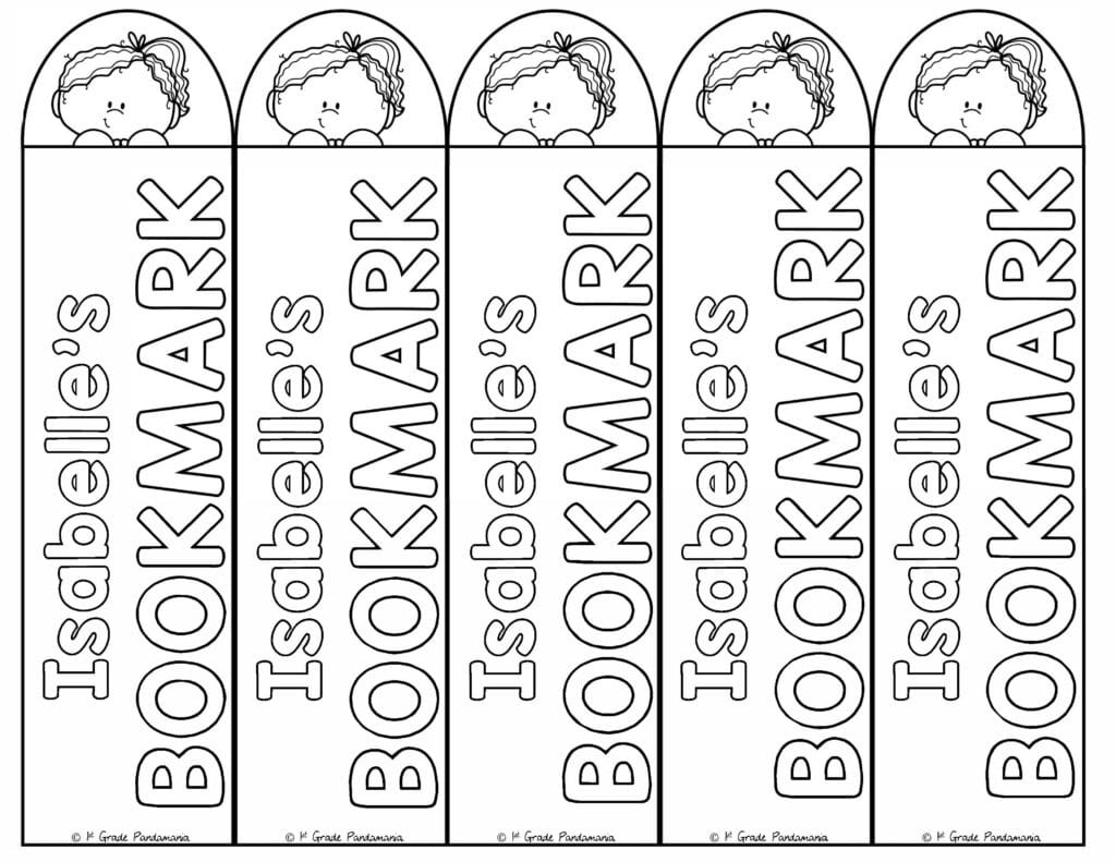 The Best Personalized Gift: Printable Bookmark Templates | 1st Grade ...