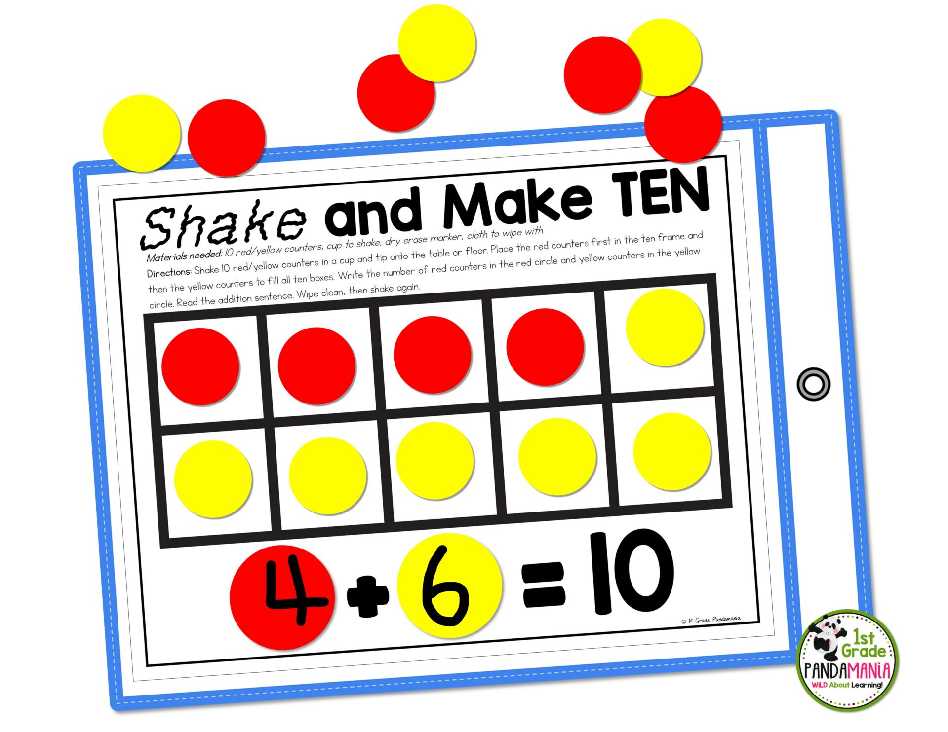 Easy Ten Frame Addition Game FREEBIE! | 1st Grade Pandamania