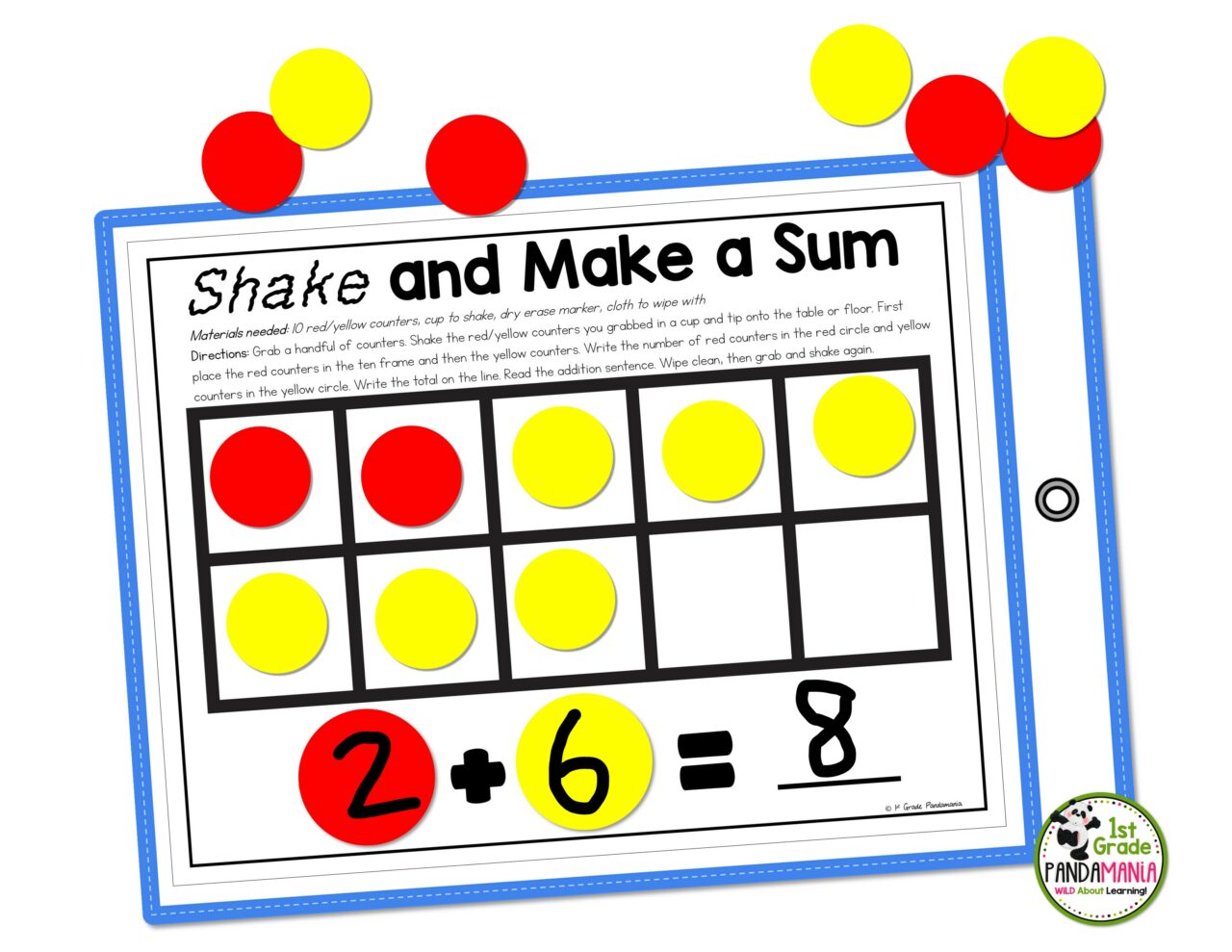 Easy Ten Frame Addition Game FREEBIE! | 1st Grade Pandamania