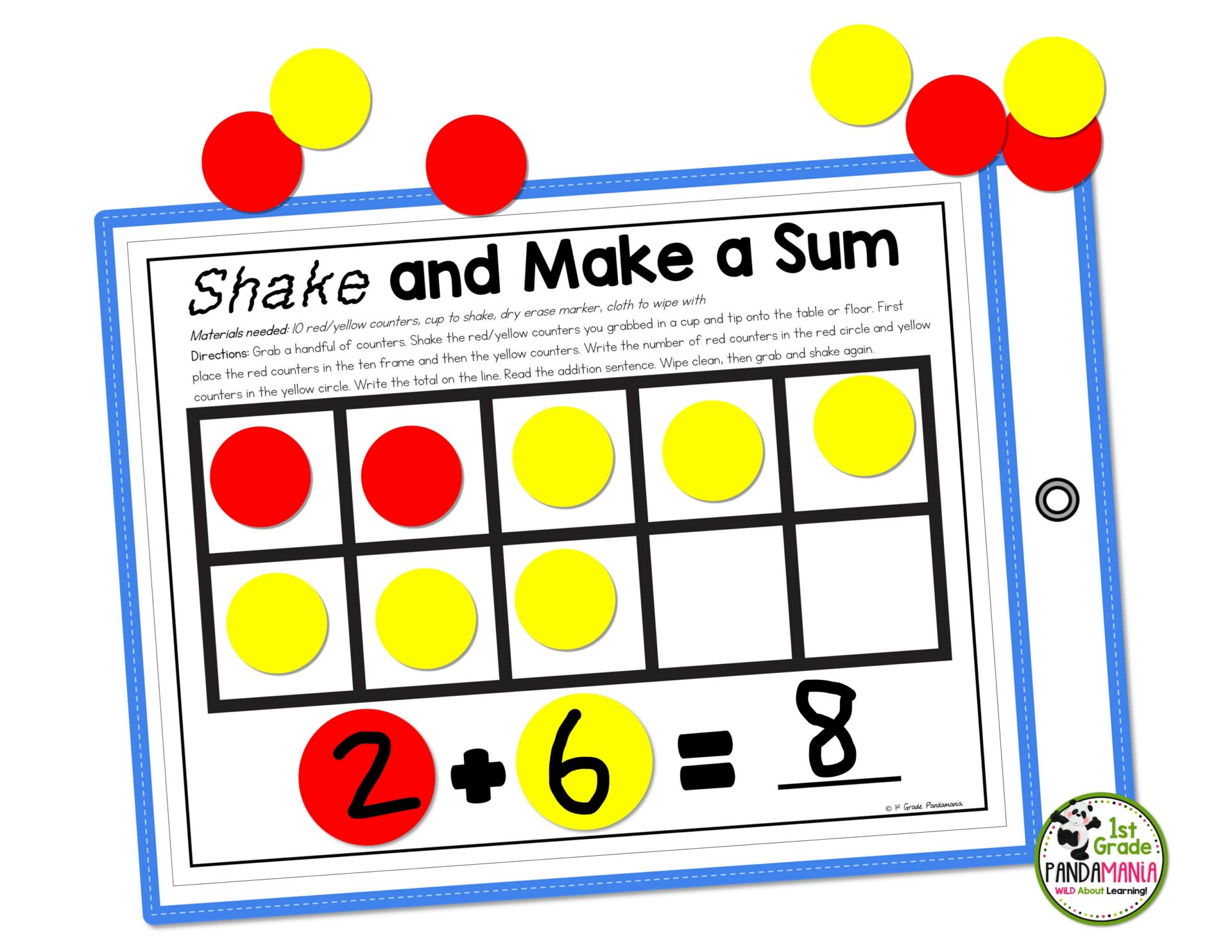 Easy Ten Frame Addition Game FREEBIE! | 1st Grade Pandamania