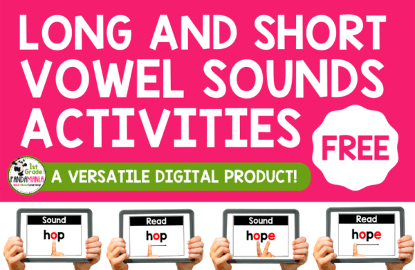 Easy Long And Short Vowel Sounds FREEBIE | 1st Grade Pandamania