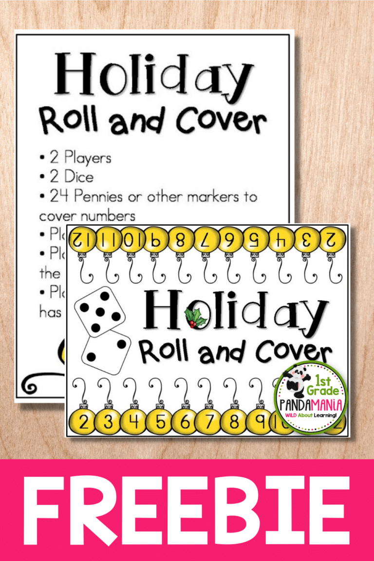 Simple Holiday Roll And Cover Game FREEBIE | 1st Grade Pandamania