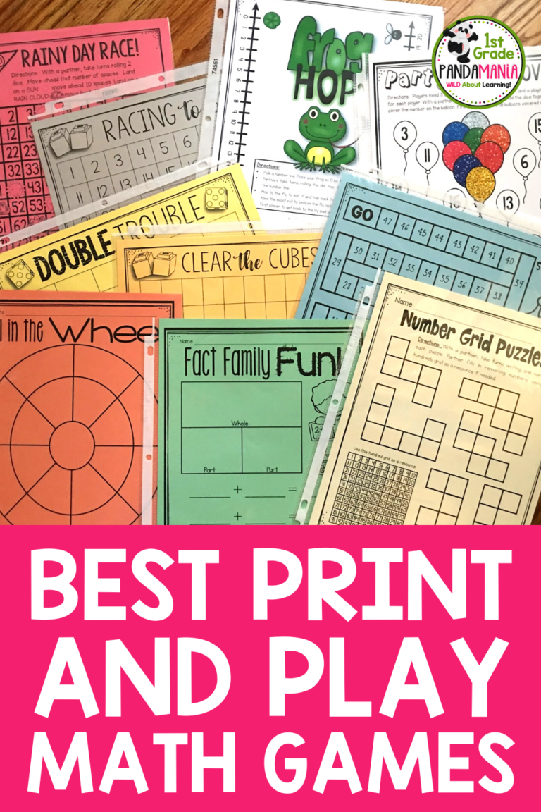 Best Print and Play Math Games for K-2! - 1st Grade Pandamania