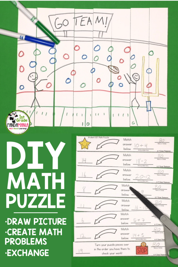 Easy Self-Checking Math Picture Puzzles + FREEBIE! | 1st Grade Pandamania