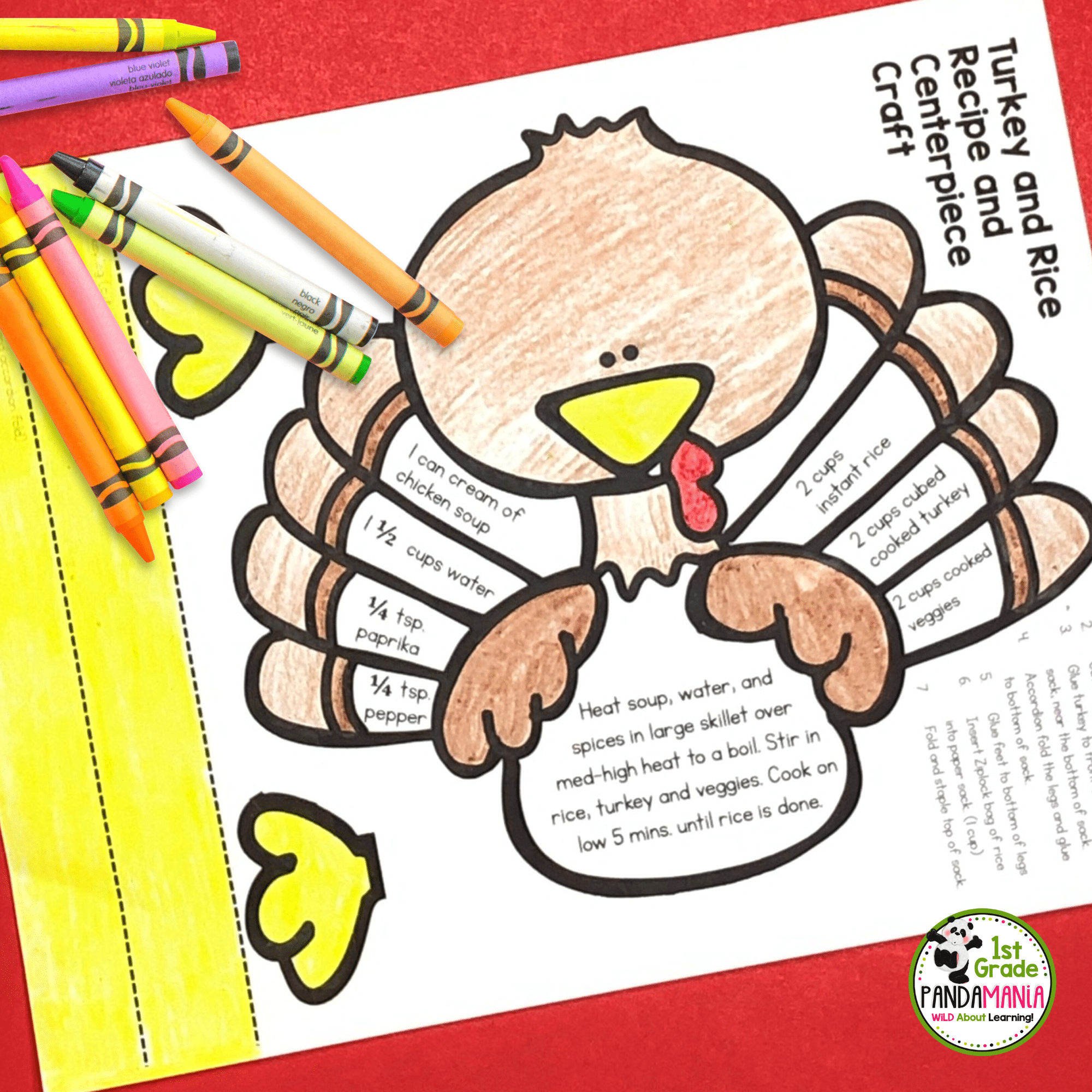 Easy Thanksgiving Turkey Craft + FREEBIE | 1st Grade Pandamania