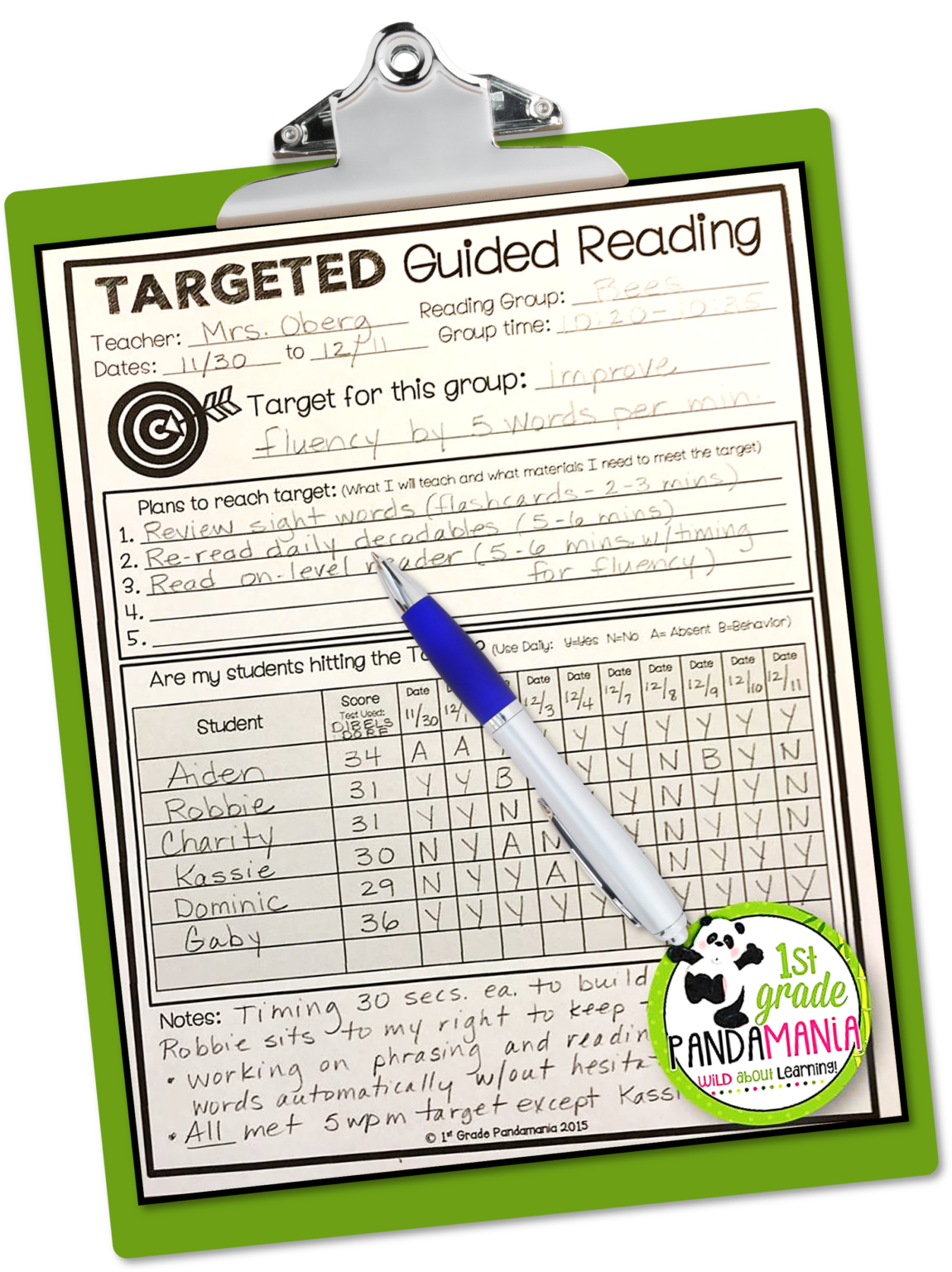 How to: TARGETED Guided Reading - 1st Grade Pandamania