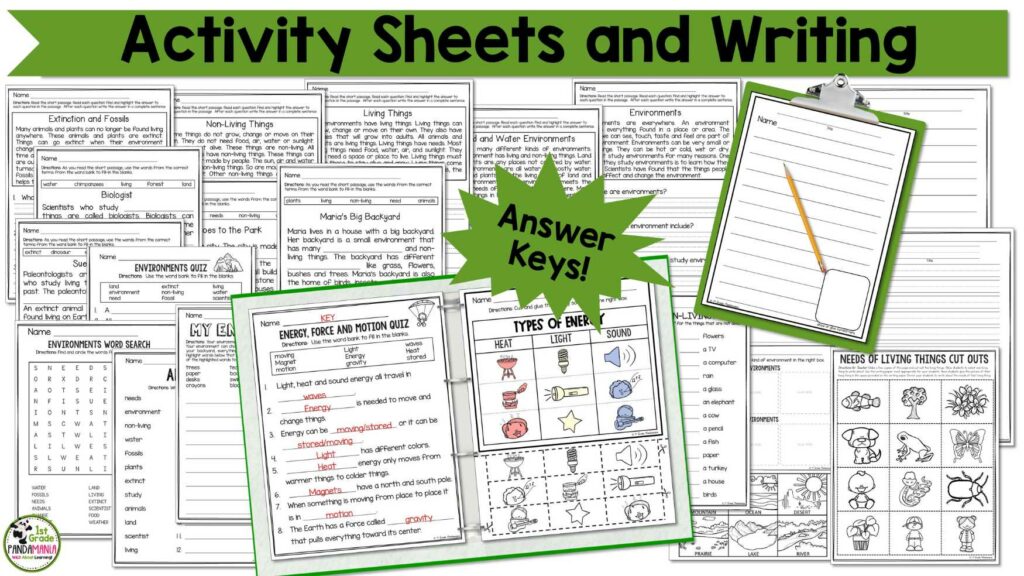 Living And Non-Living Things Characteristics And Environments Primary ...