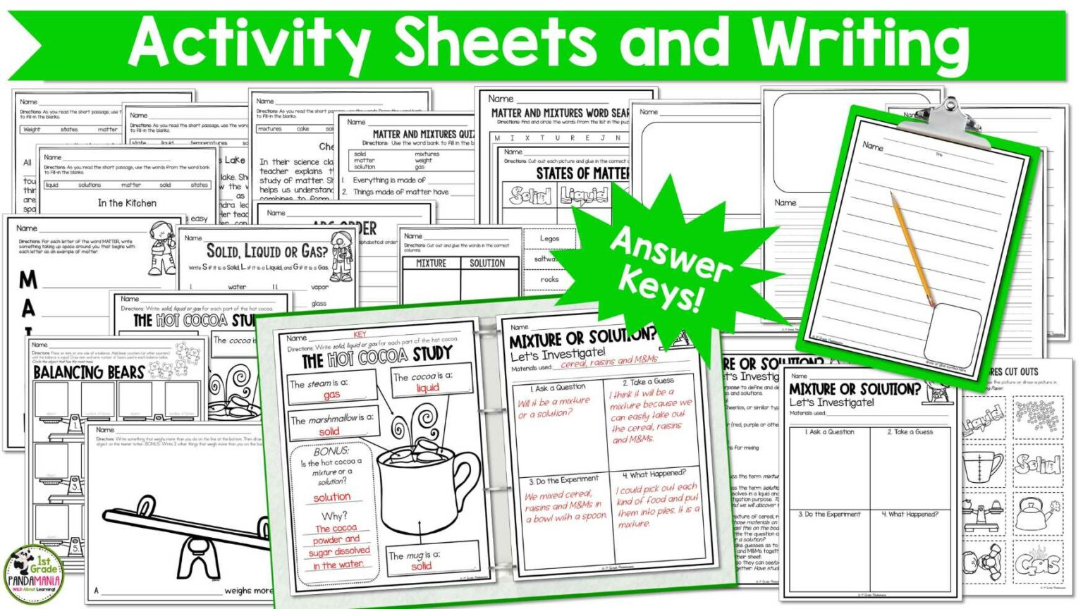 States Of Matter, Mixtures And Solutions A Primary Grades Science Unit ...