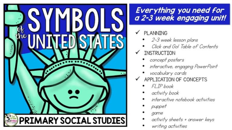 U.S. Symbols Patriotic American Symbols Social Studies Civics Unit (w ...
