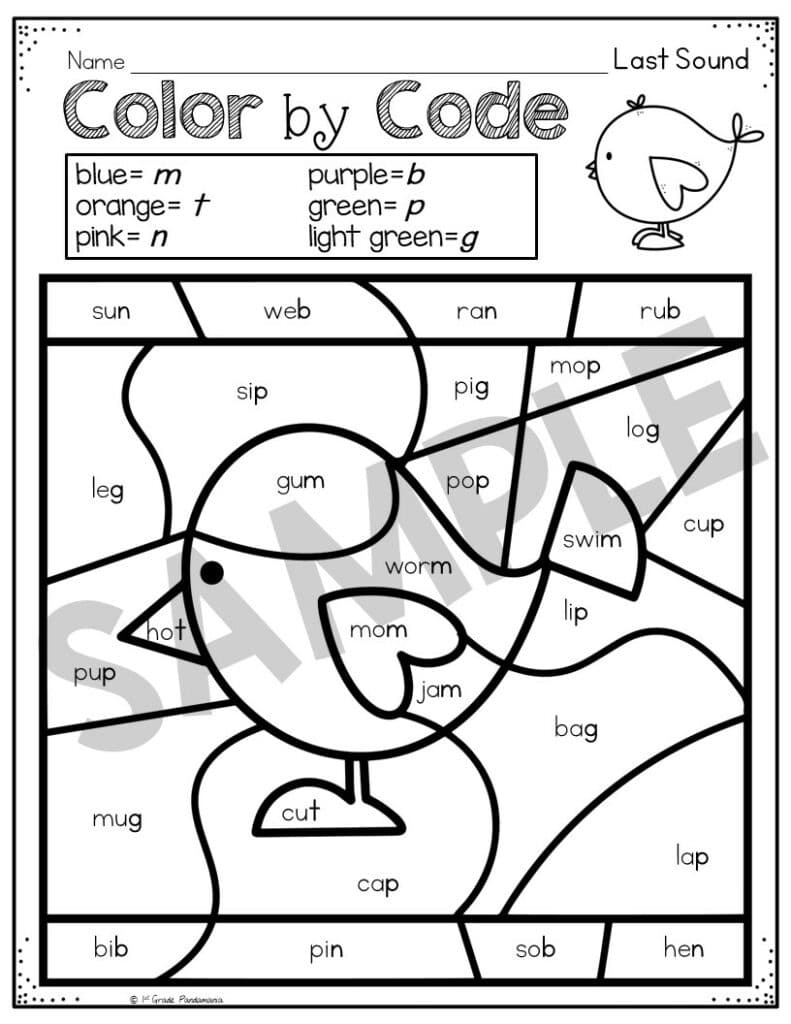 Ending Sounds Worksheets Phonics Activities | 1st Grade Pandamania