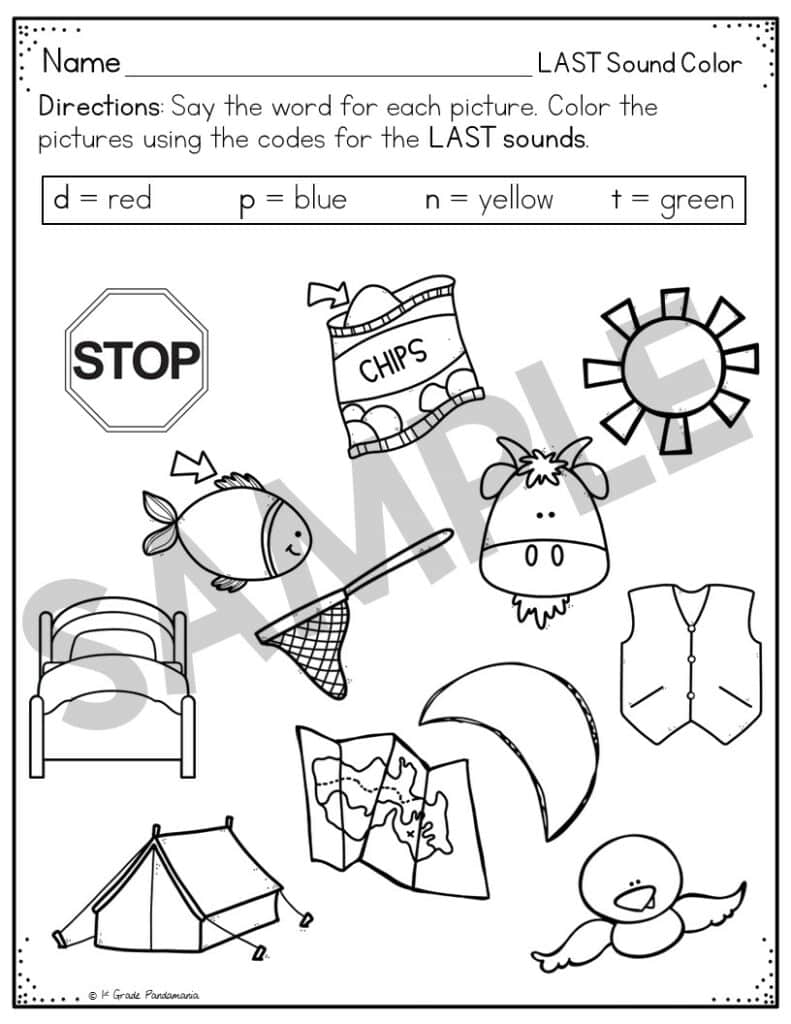 Ending Sounds Worksheets Phonics Activities | 1st Grade Pandamania