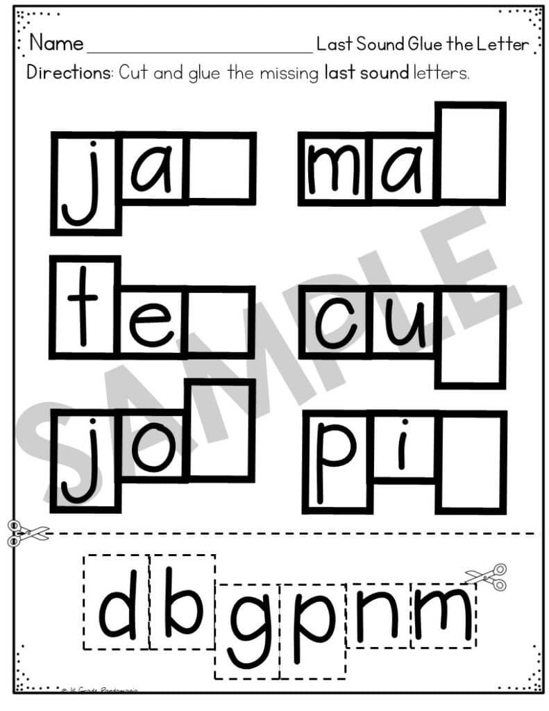 Ending Sounds Worksheets Phonics Activities | 1st Grade Pandamania