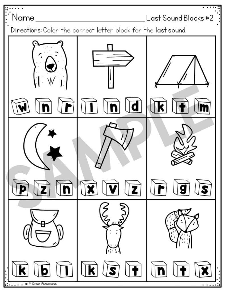 Ending Sounds Worksheets Phonics Activities | 1st Grade Pandamania