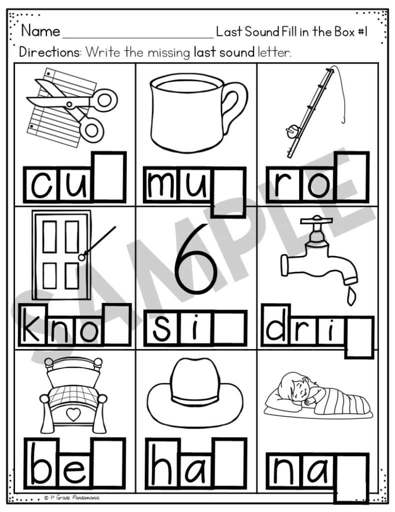 Ending Sounds Worksheets Phonics Activities | 1st Grade Pandamania