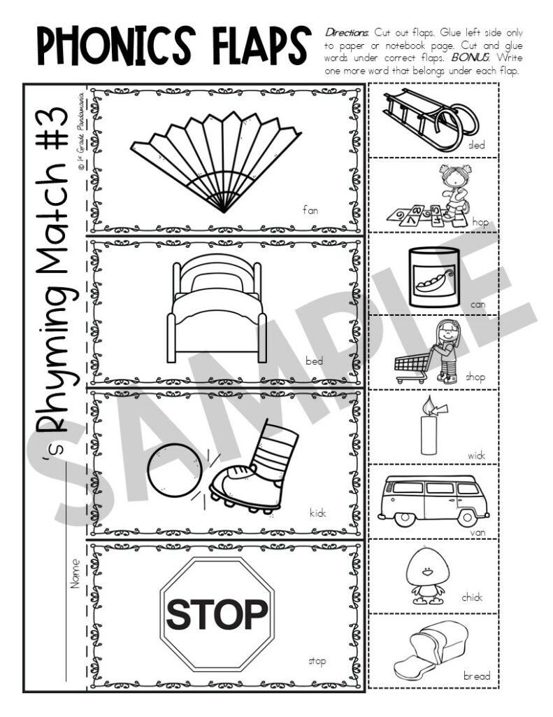 Rhyming Worksheets Phonics Activities | 1st Grade Pandamania