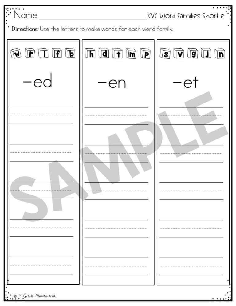 CVC Words Worksheets Phonics Activities | 1st Grade Pandamania