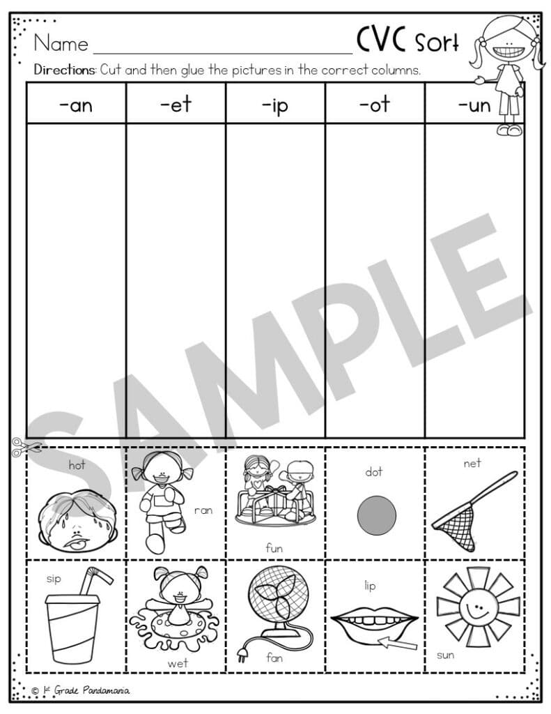 CVC Words Worksheets Phonics Activities | 1st Grade Pandamania