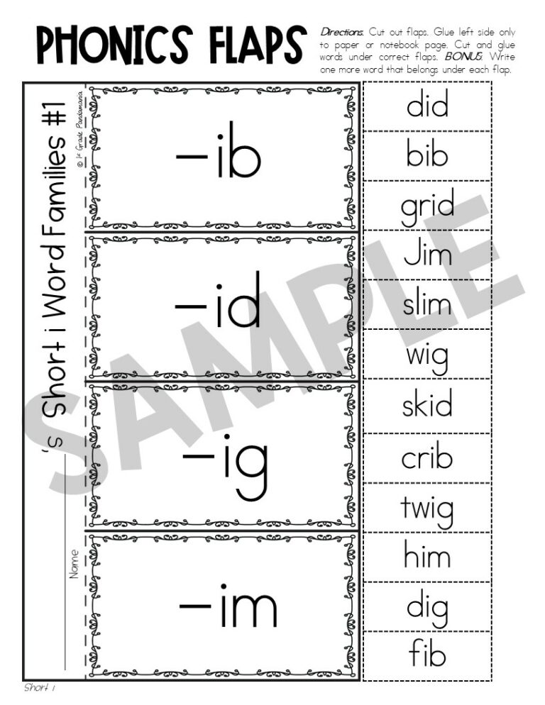 Short Vowel Worksheets Phonics Activities Short I | 1st Grade Pandamania