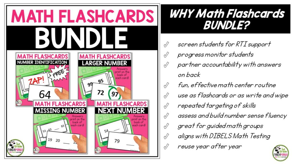 Number Sense Flash Cards BUNDLE | 1st Grade Pandamania