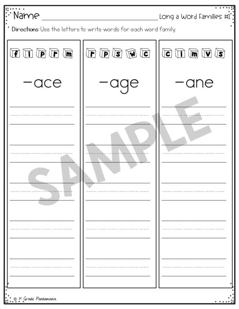 Long A Worksheets Phonics Activities | 1st Grade Pandamania