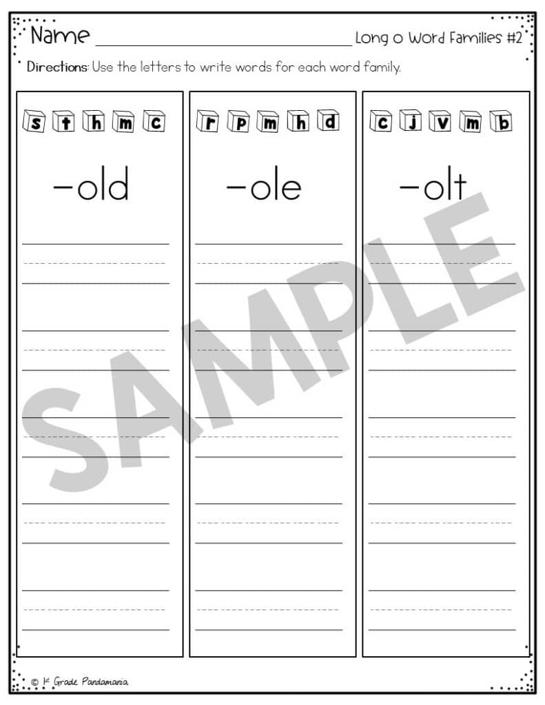 Long O Worksheets Phonics Activities | 1st Grade Pandamania