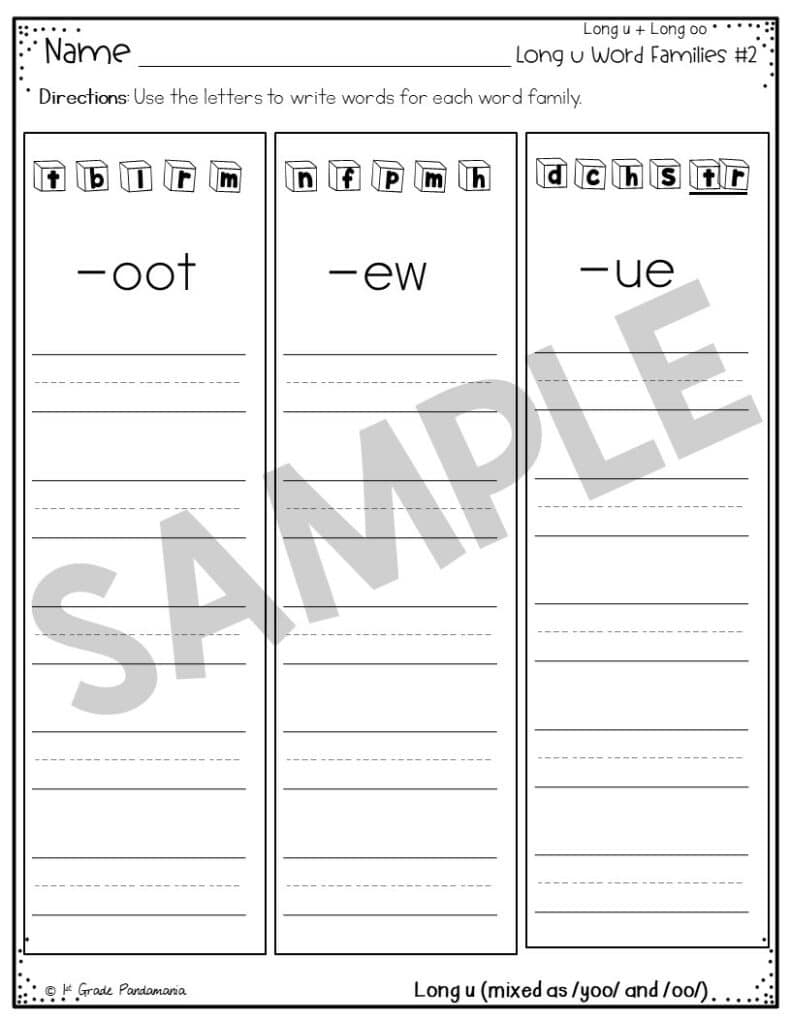 Long U Worksheets Phonics Activities | 1st Grade Pandamania