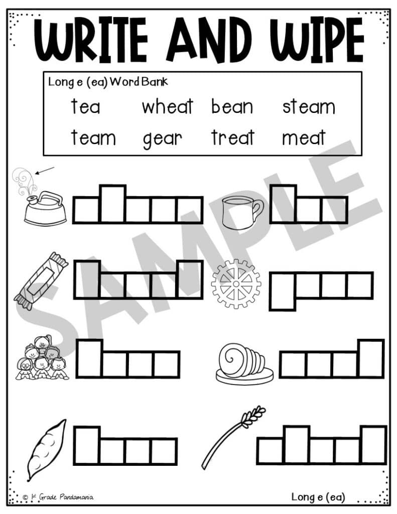 Long E Worksheets Phonics Activities | 1st Grade Pandamania