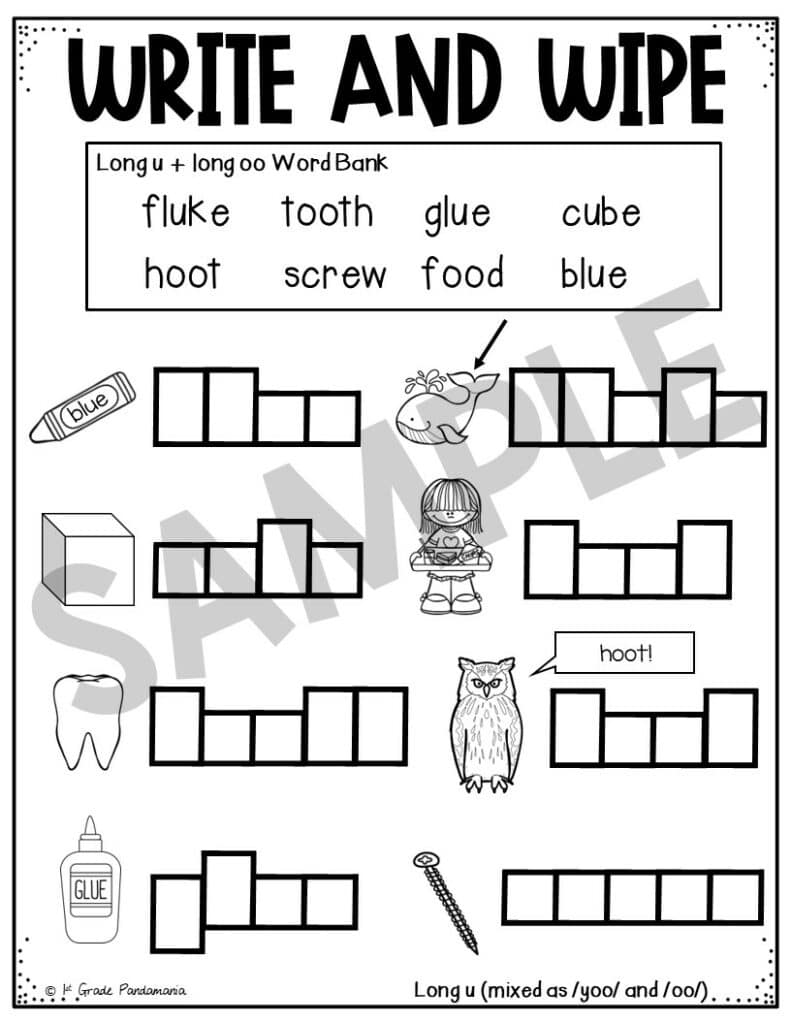 Long U Worksheets Phonics Activities | 1st Grade Pandamania