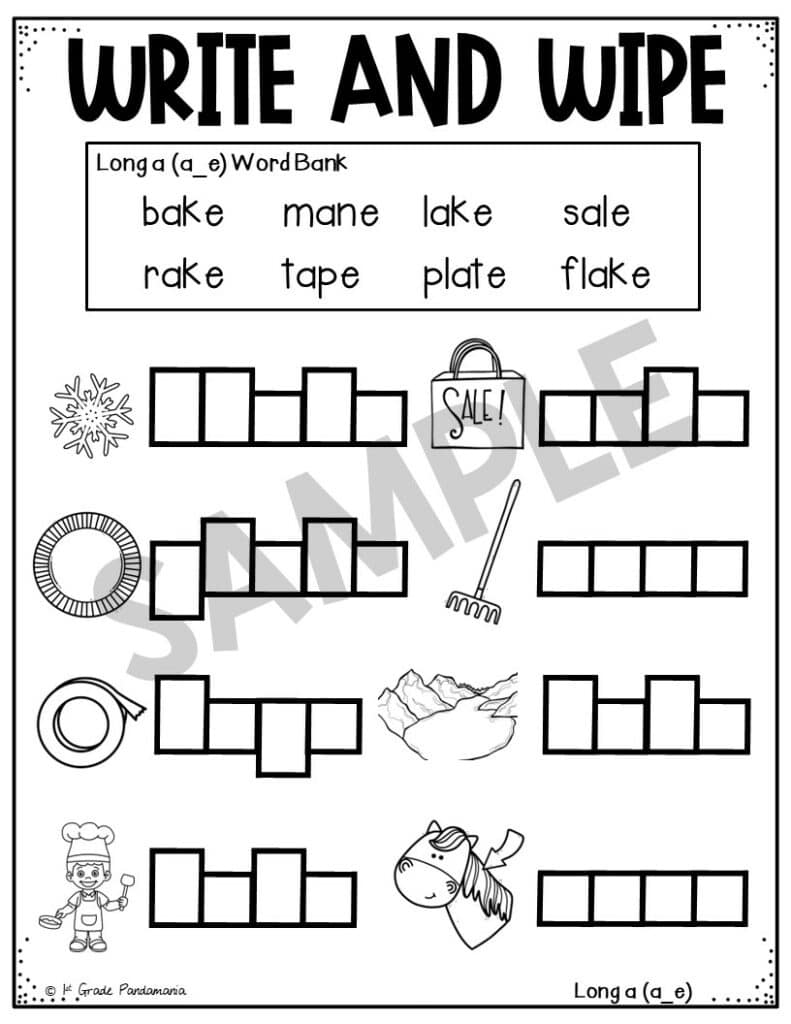 Long A Worksheets Phonics Activities | 1st Grade Pandamania