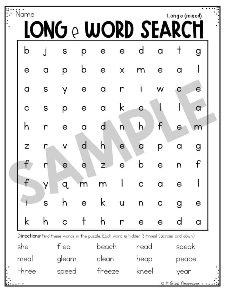 Long E Worksheets Phonics Activities | 1st Grade Pandamania