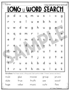 Long U Worksheets Phonics Activities | 1st Grade Pandamania