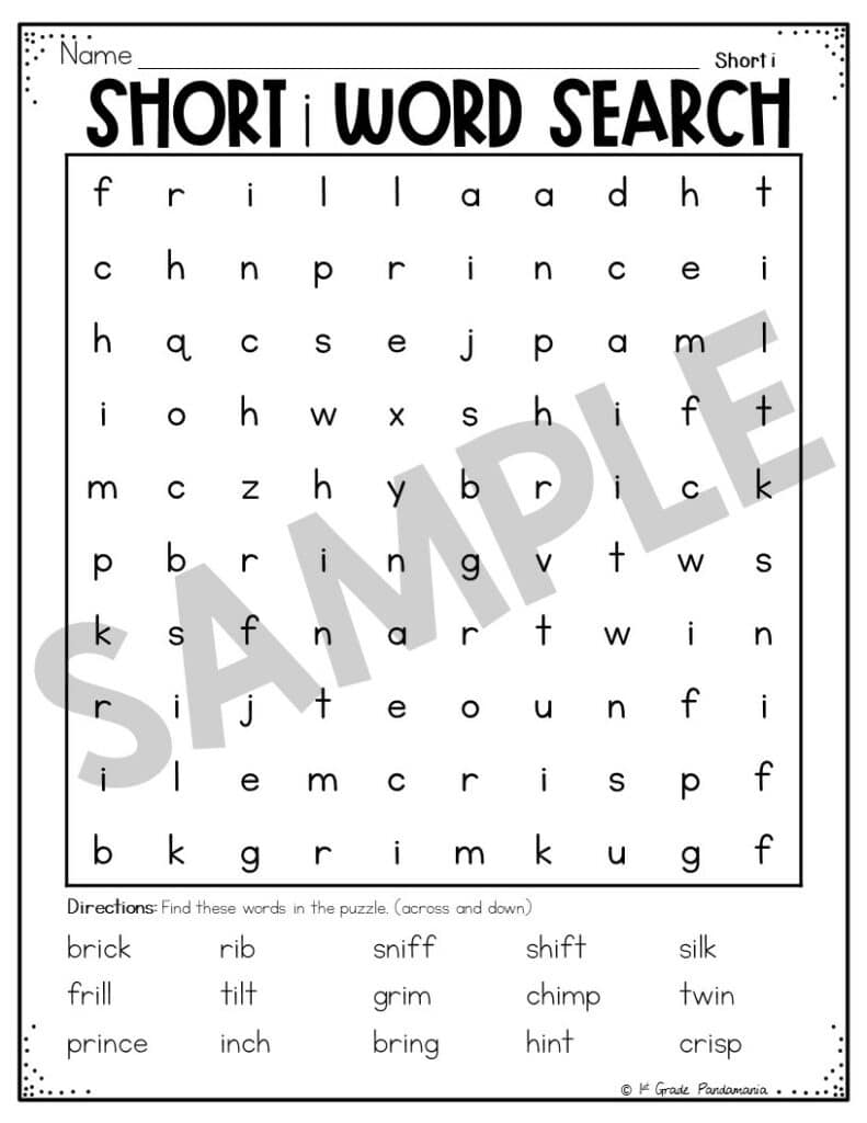 Short Vowel Worksheets Phonics Activities Short I | 1st Grade Pandamania