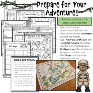 Zoo Field Trip Activity Pack | 1st Grade Pandamania