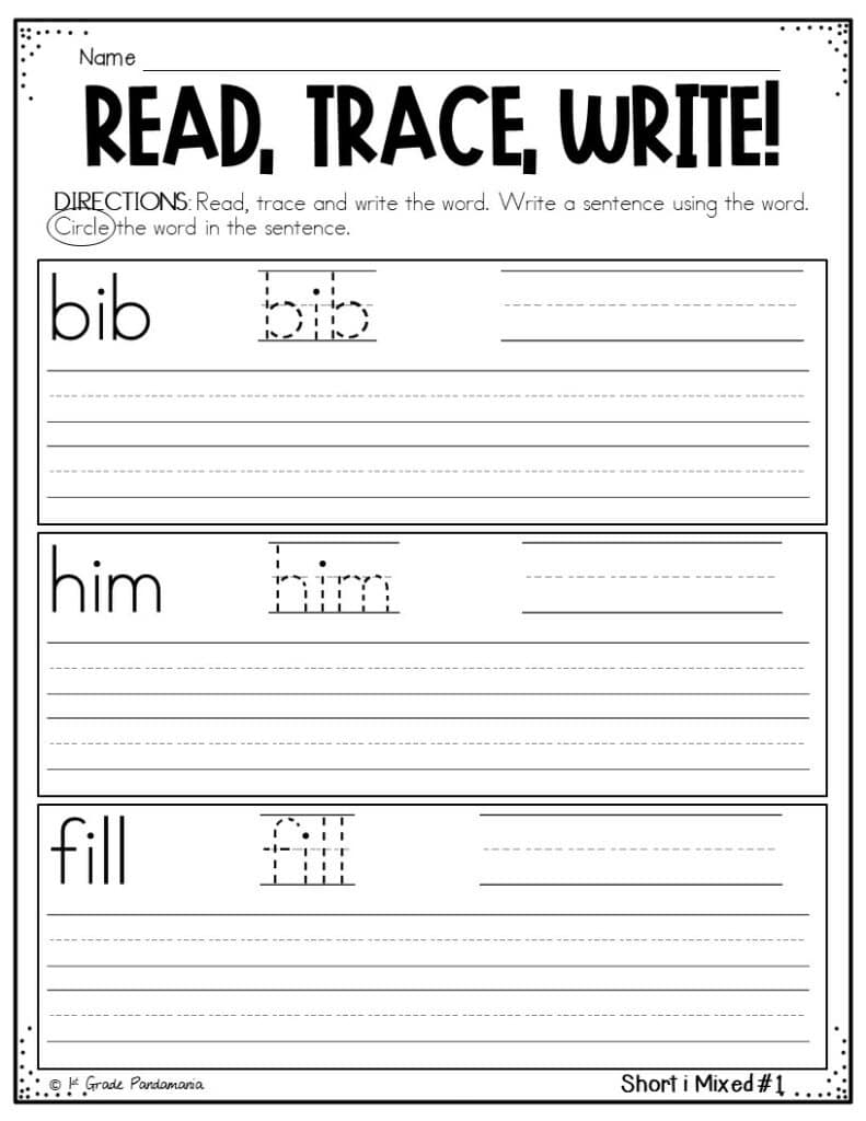 Short Vowel Worksheets Phonics Activities Short I | 1st Grade Pandamania
