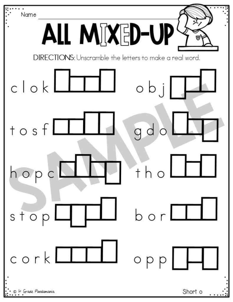 Short O Worksheets Phonics Activities | 1st Grade Pandamania