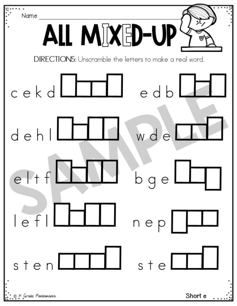 Short E Worksheets Phonics Activities | 1st Grade Pandamania