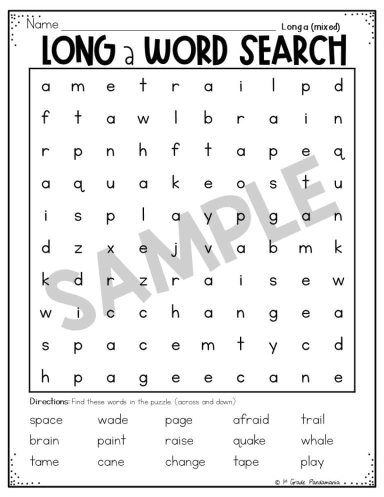 Long A Worksheets Phonics Activities | 1st Grade Pandamania
