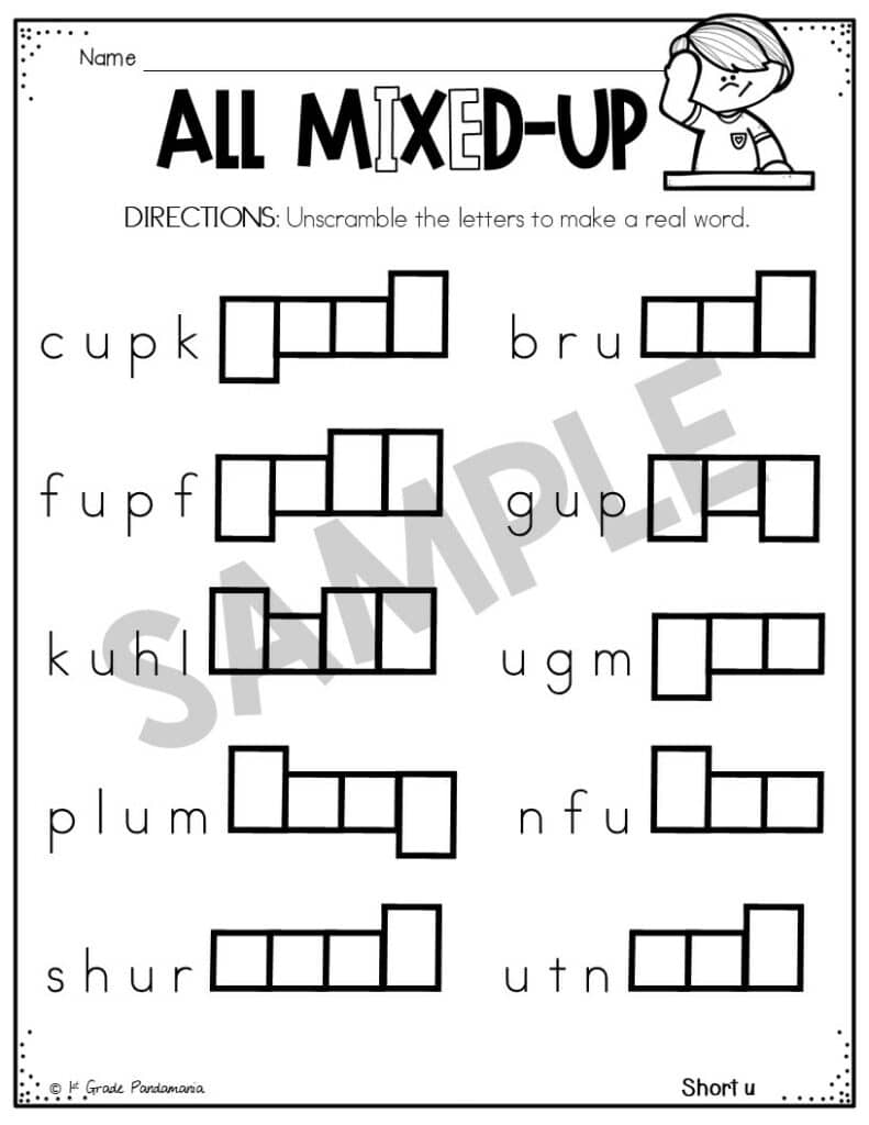 Short U Worksheets Phonics Activities | 1st Grade Pandamania