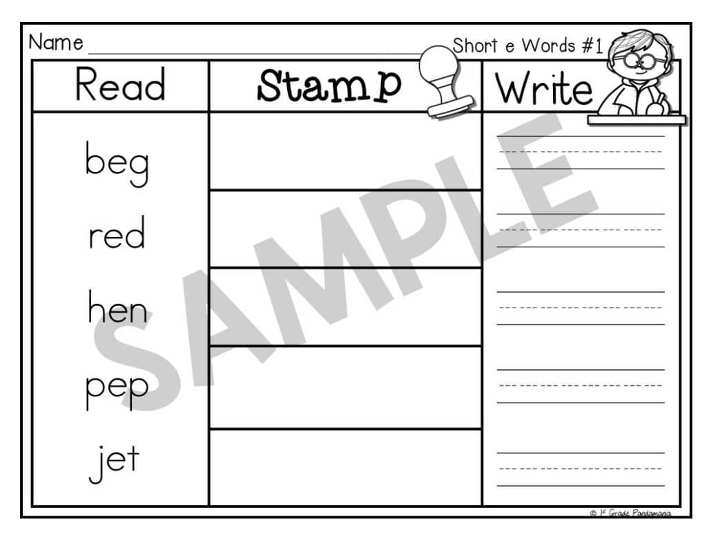 Short E Worksheets Phonics Activities | 1st Grade Pandamania