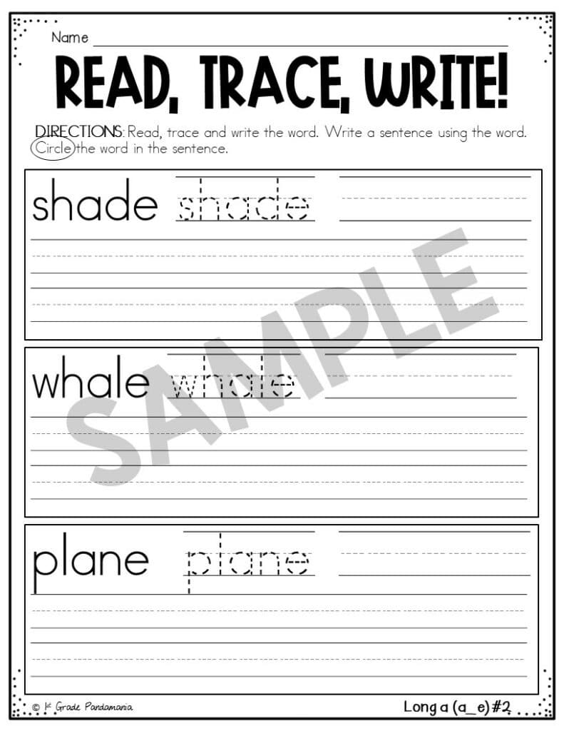 Long A Worksheets Phonics Activities | 1st Grade Pandamania
