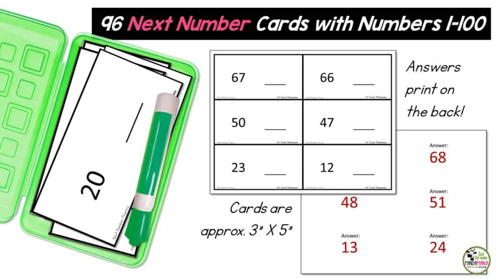 Number Sense Flash Cards BUNDLE | 1st Grade Pandamania